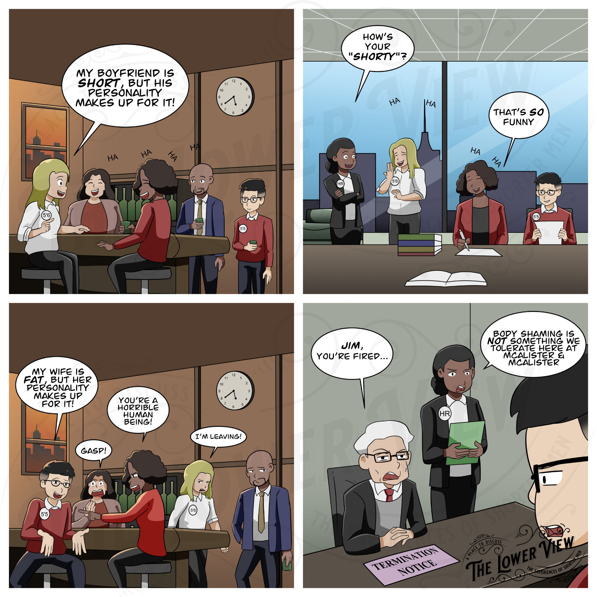 The Workplace: Double Standards | Short Men Meme Art | The Lower View